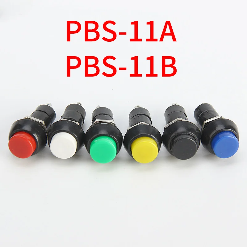 100Pcs-PBS-11A-PBS-11B-12mm-Self-Locking-Self-Reset-Plastic-Round-Push ...