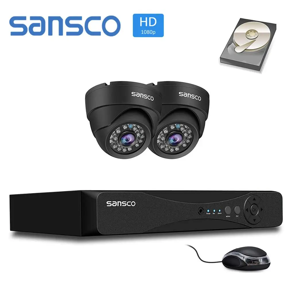 SANSCO sistema de seguridad CCTV para el hogar, Kit de 4 canales, HD ...