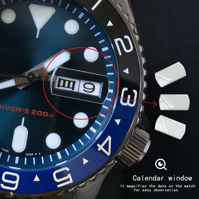 Double-calendar-Watch-Glass-Mineral-glass-Date-Window-Crystal ...