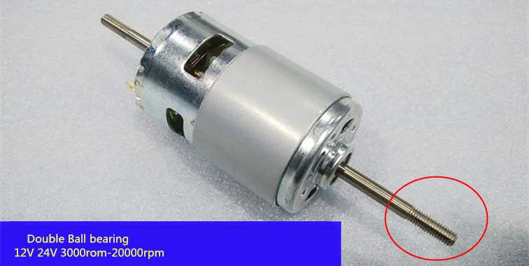 Rs-775 Dc Motor Double Shaft Ball Bearing 12v 24v 3000rom To 20000rpm ...