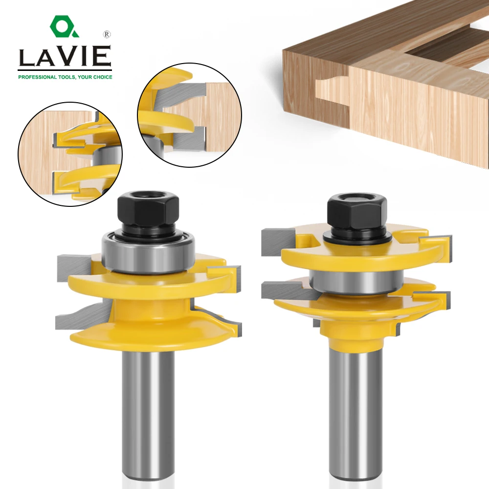 LAVIE 2pcs 12mm 1/2 Shank Door Panel Cabinet Tenon Router Bit Set ...
