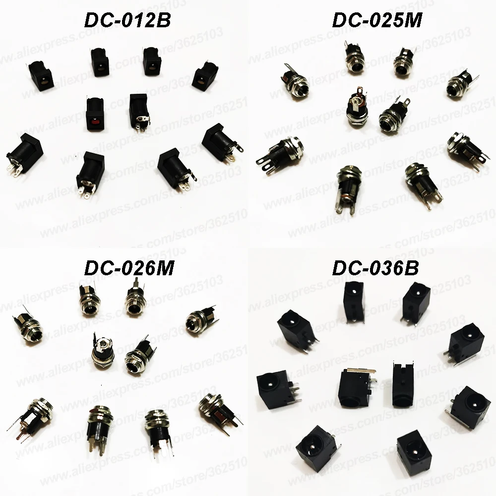 Conector de alimentación CC con tuerca de tornillo, conector hembra DC de 5,5x2,1mm, bricolaje ...