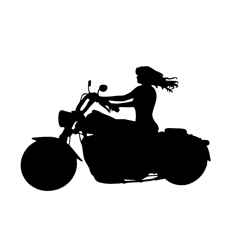15*9.8cm Girl Motorcycle Rider Car Stickers Cycle Old Lady Biker Auto ...