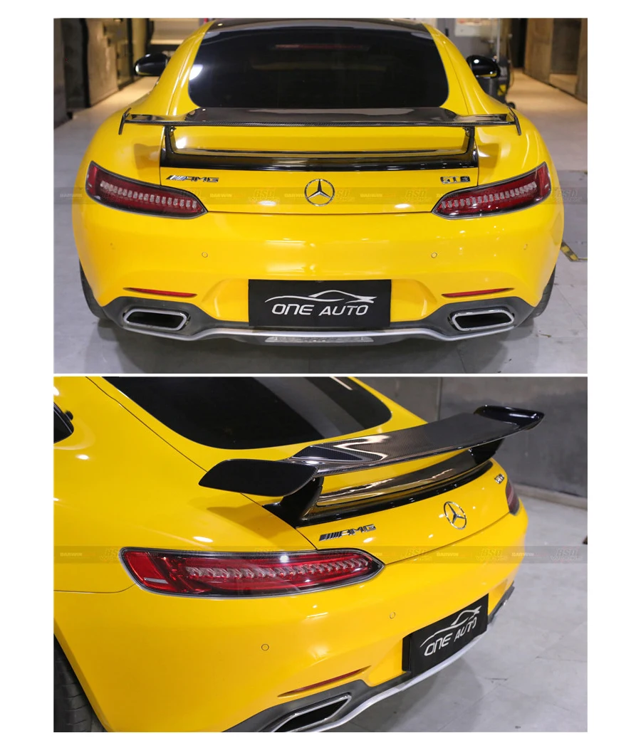 Real Carbon Fiber Spoiler For Mercedes Benz AMG GT GTS GTC C190 2015-2023 High Quality Rear Wing ...