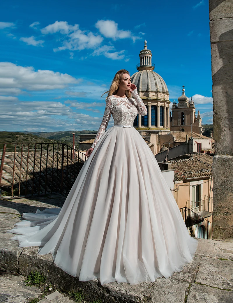 Ruby Bridal 2020 Ball Gown Wedding Dresses Long Sleeves Bridal Gown ...