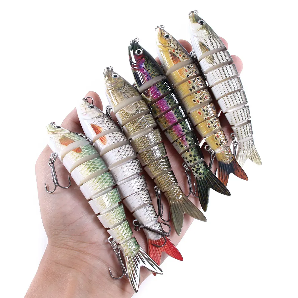 12.5cm 22g Sinking Wobblers 8 Segments Fishing Lures Multi Jointed ...