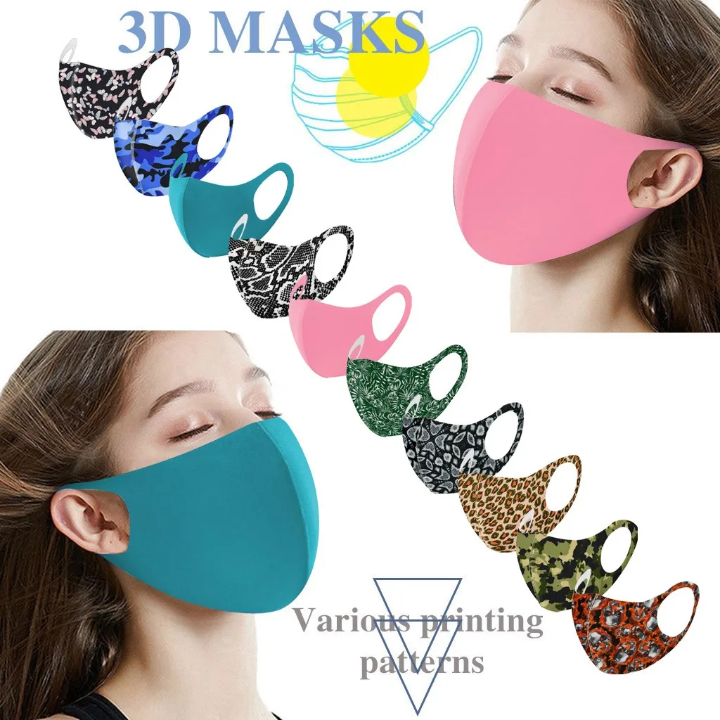 10pcs-Face-Masks-Mouth-Adult-Reusable-Washable-Fabric-Mask-Print-Ice ...