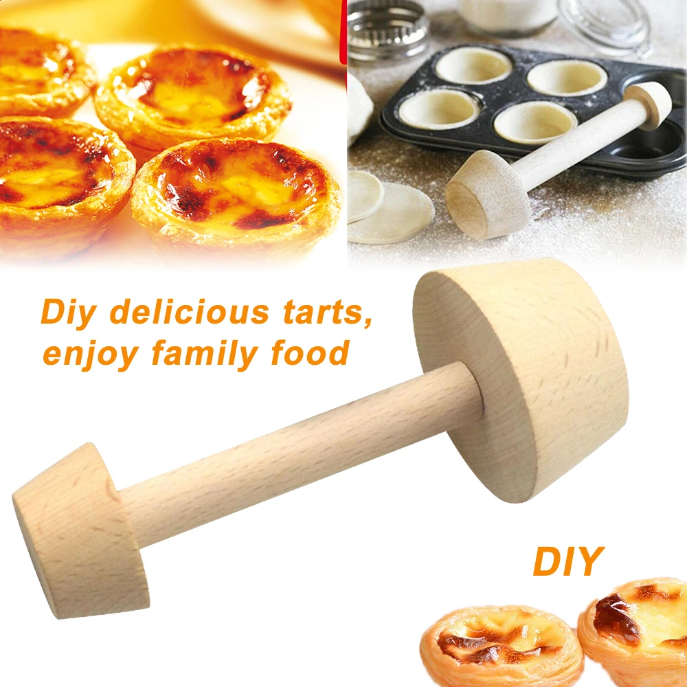 Wood Tart Tamper Double Side Wooden Pastry Egg Tart Pusher Baking Cake ...