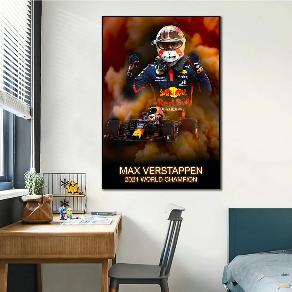 Tableau - Toile,Affiche de course F1,formule 2021,Champion du monde ...