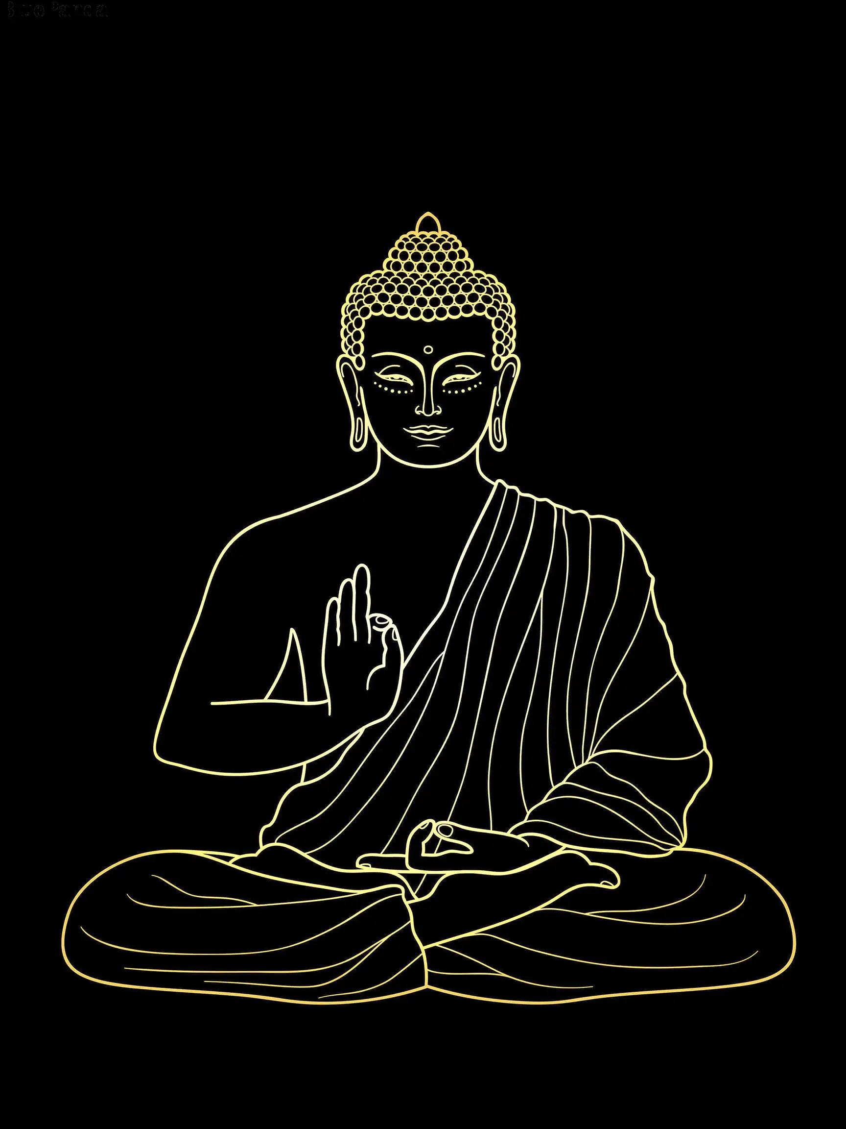 Buddha Black And White Drawing