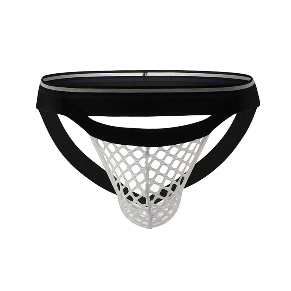 Fishing Net Men Underwear Mesh OpenThong Breathable Large Size Double ...