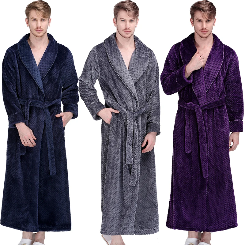 Flannel Dressing Gown | Bathrobe Men Luxury | Flannel Sexy Robes ...