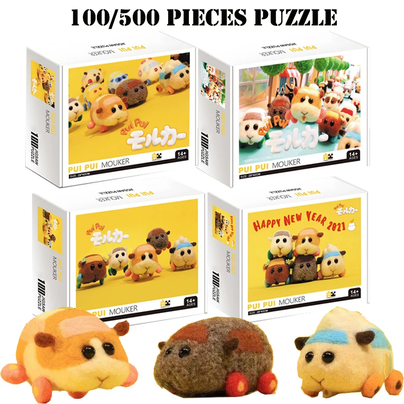 2021 New Cute Japan Animal Puzzle PUI PUI Molcar 100/500PCS Guinea pig ...