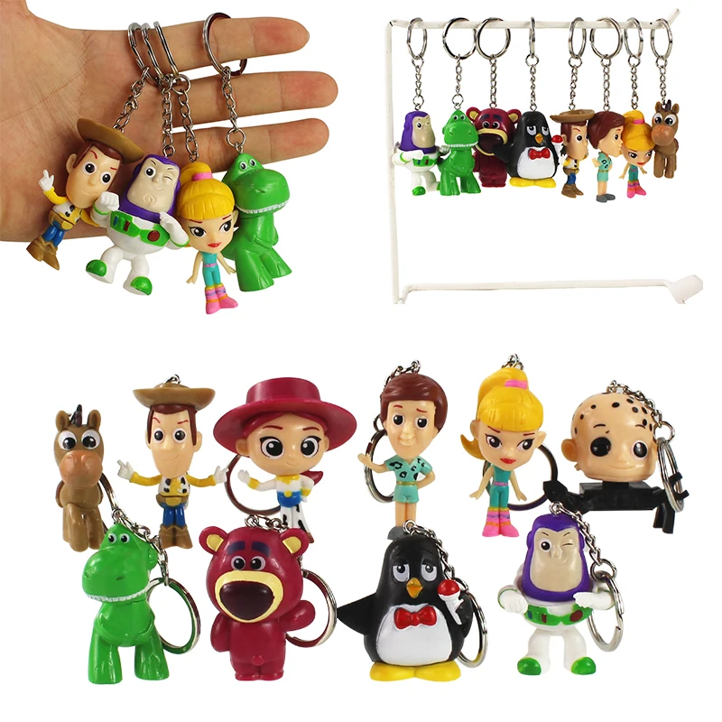 10pcs/set 4.5-6cm Toy Story Keychains Woody Buzz Jessie Rex Bullseye ...