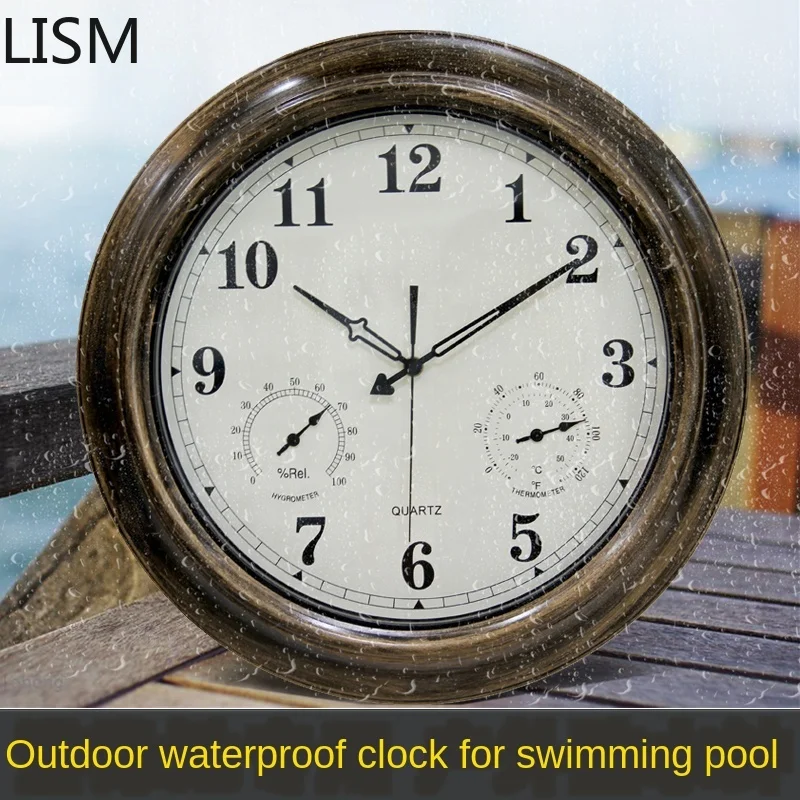 Outdoor-Large-Wall-Clocks-Retro-Metal-Waterproof-Silent-18-Inch-Wall ...
