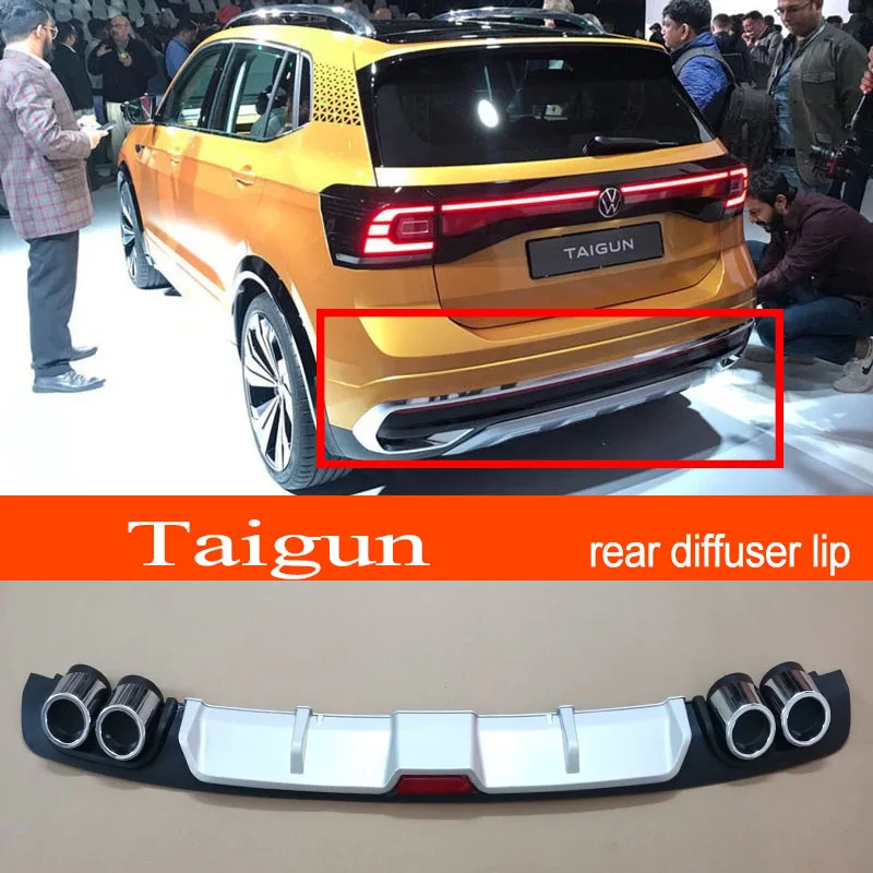 Taigun Abs Plastic Silver / Black Car Rear Bumper Rear Diffuser Spoiler ...