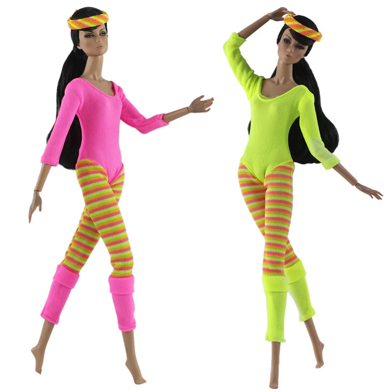 Fashion-Sport-Yoga-Clothes-For-Barbie-Doll-Outfits-Jumpsuit-For-Barbie ...
