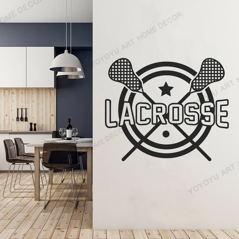 Wall Decals & Murals Home Décor Custom Name Lacrosse Player Lacrosse ...