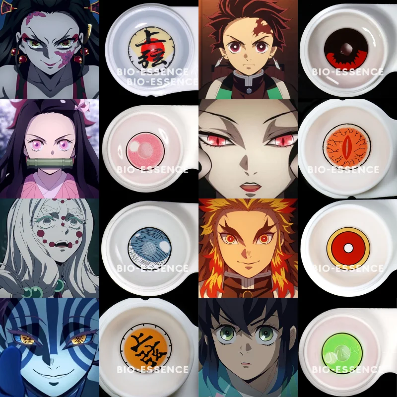 Bio-essence 1 Pair Cosplay Color Contact Lenses Nezuko Cosplay Anime ...