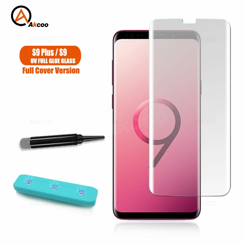 Akcoo 삼성 갤럭시 S9 플러스용 강화 유리 화면 보호 필름, 9H 경도, 풀 커버|폰 강화유리| - AliExpress