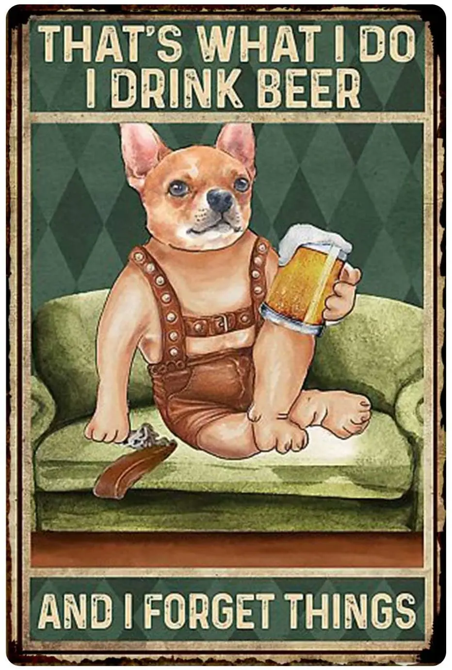 Dogs Drinking Beer Poster