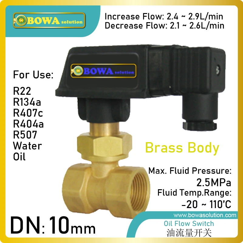 DN10 oil flow switch is used in oil return pipelines to detect flow ...