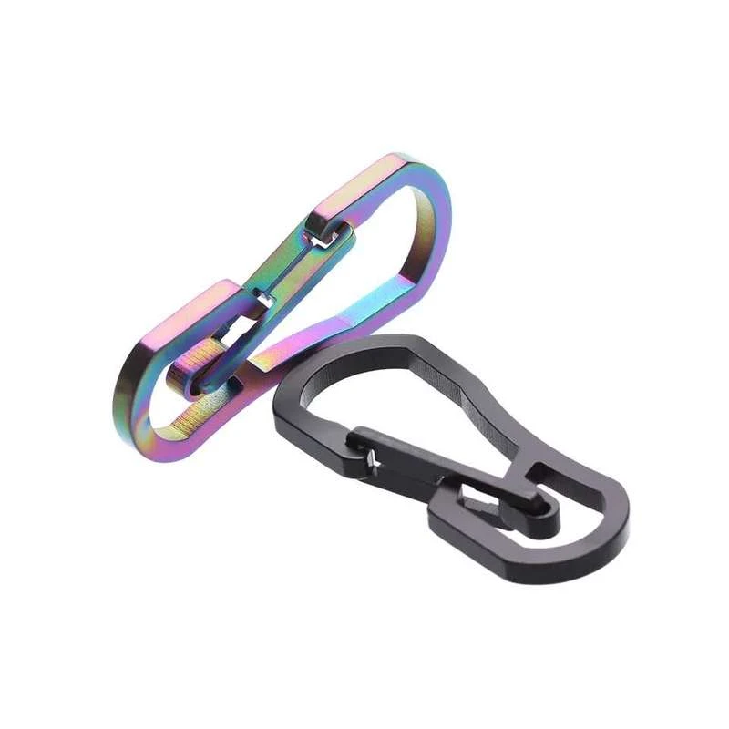 1pcs Titanium Plating Multi-function Keychain Snap Hook Clip Carabiner ...