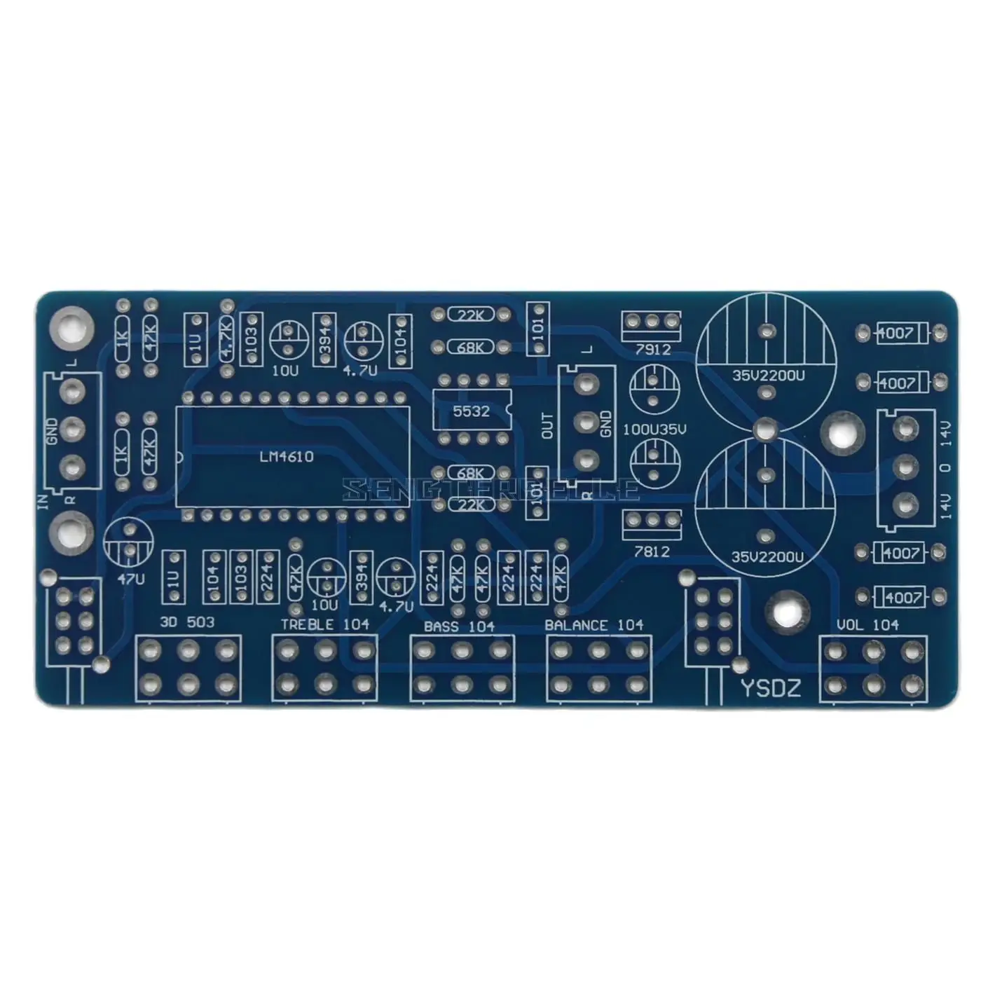 LM4610 HiFi Preamplifier Board PCB With 3D Surround Equal Loudness ...