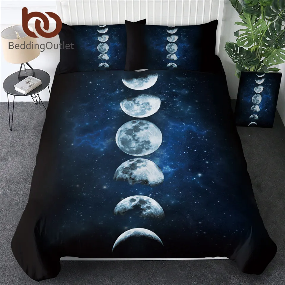 BeddingOutlet Moon Eclipse Changing Bedding Set Galaxy Printed Quilt ...