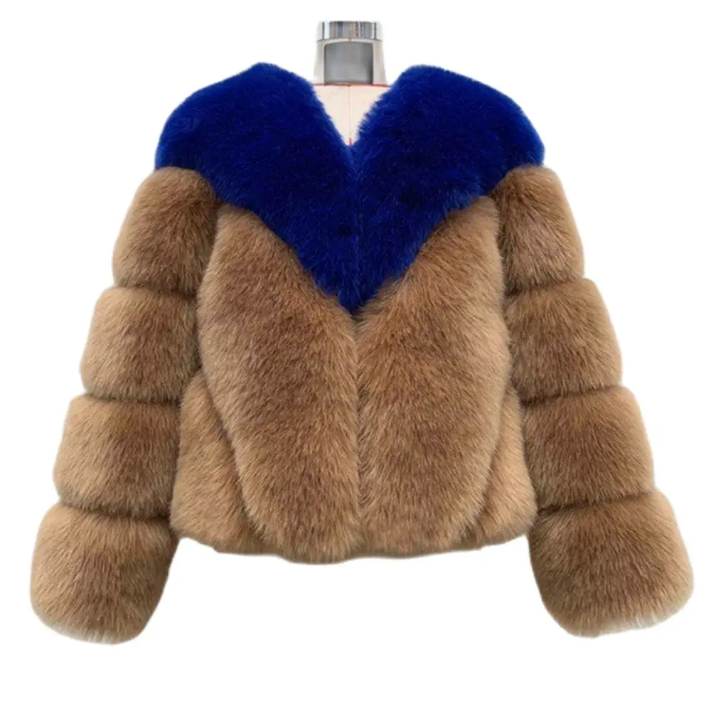 2021 Winter New Fashion Colorful Women Faux Fox Fur Coat Female Fluffy ...