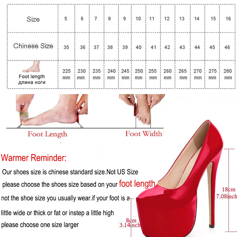 Maiernisi Women's High Heel Shoes - 18cm High Heeled Platform Pumps for ...