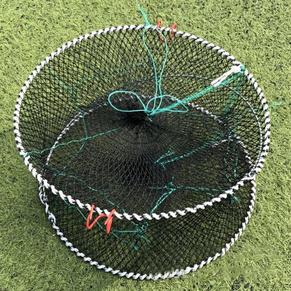 Folding Net Cage Round Shape Crab Crayfish Fishing Shrimp Catcher Bait Trap