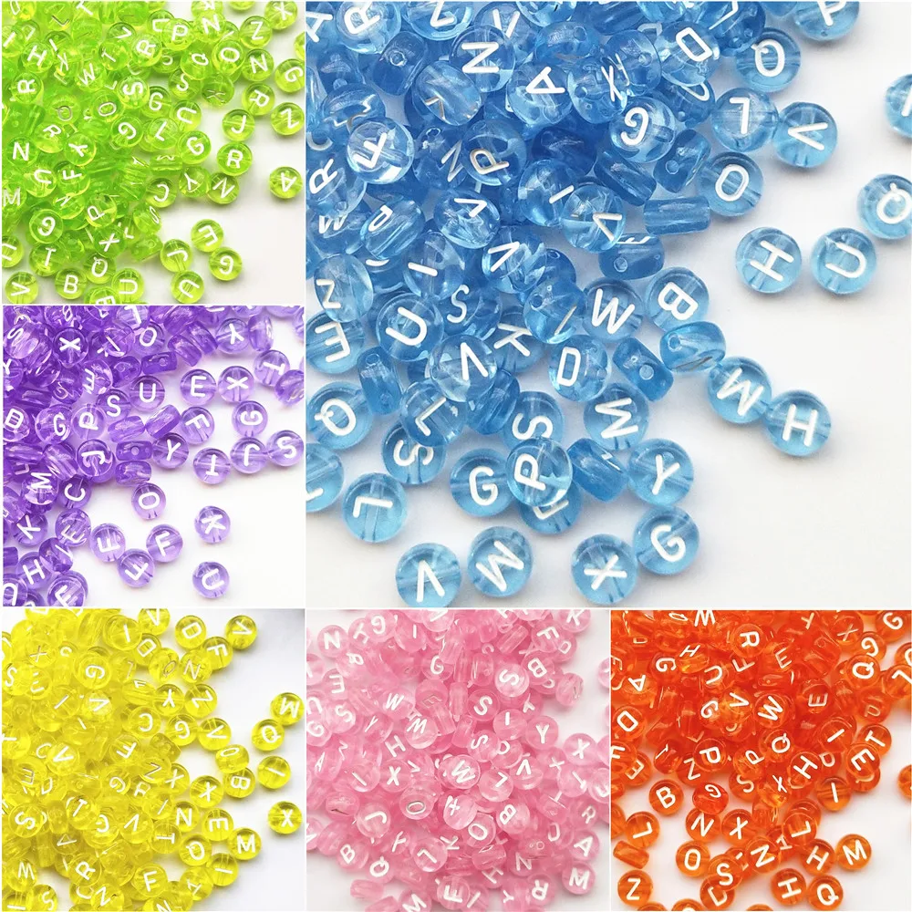 200pcs-7mm-Flat-Round-Alphabet-Beads-Acrylic-Transparent-colors-Letter ...