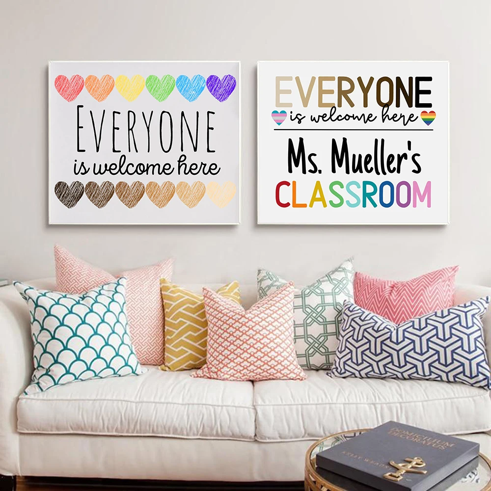 Everyone-Is-Welcome-Here-Inclusive-Classroom-Prints-Poster-Kids-Wall ...