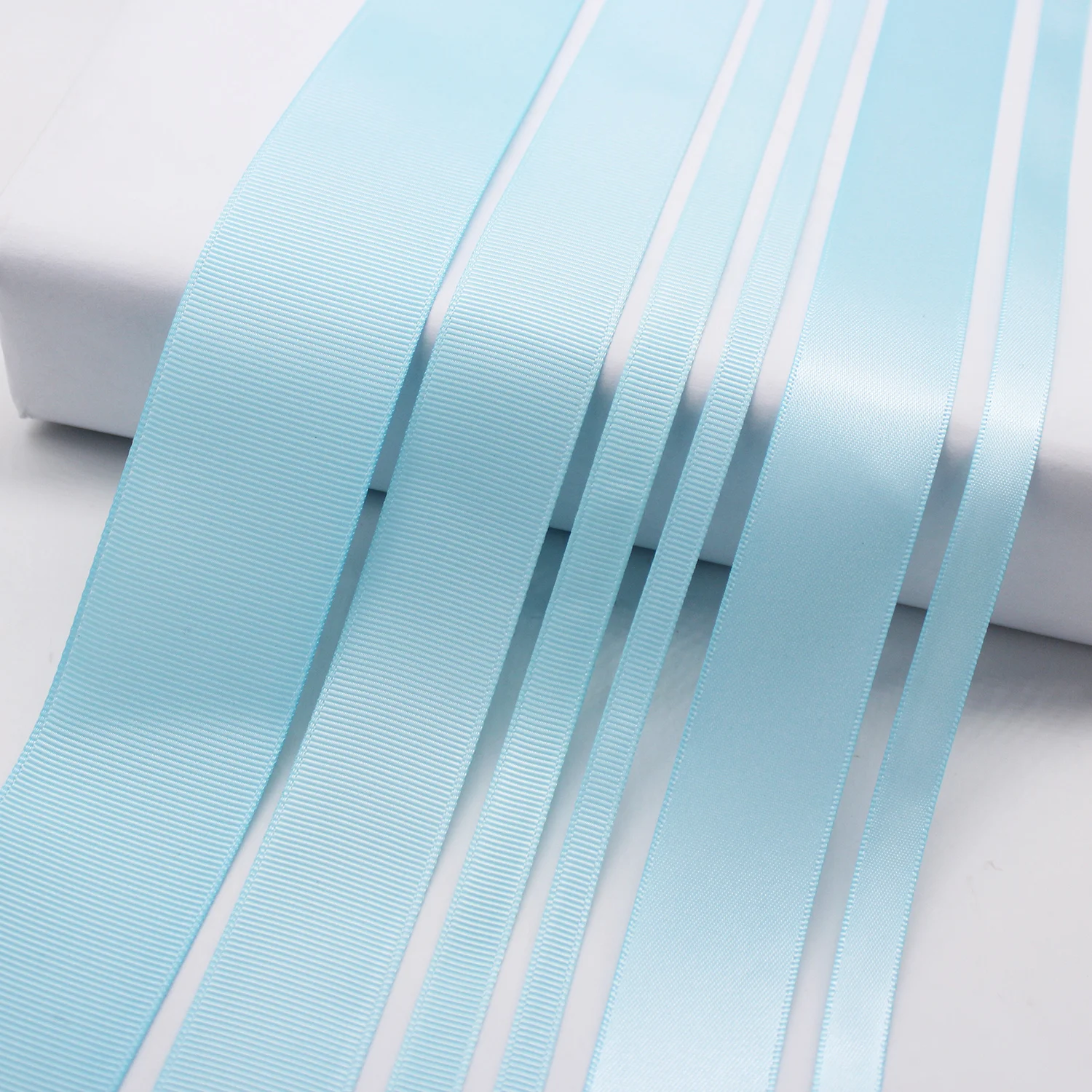 5 Meter/Lot Light Blue Grosgrain Ribbon Mini Flower Craft Satin Ribbon ...