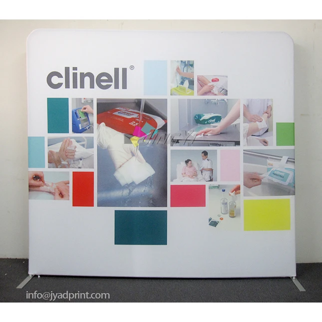 8ft Straight Fabric POP up Backwall Display, 3X3 POP up Backdrop ...