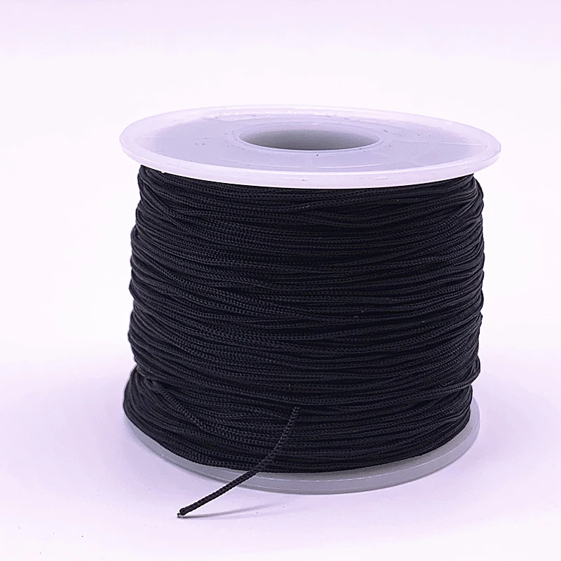 New 0.4-1.5mm 10meters/lot Black Nylon Cord Thread Chinese Knot Macrame ...
