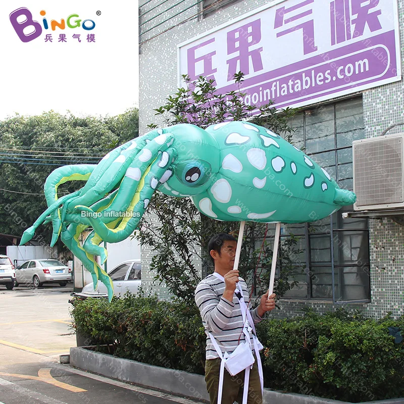Portable 2.4 meters inflatable green squid costume for outdoor ...