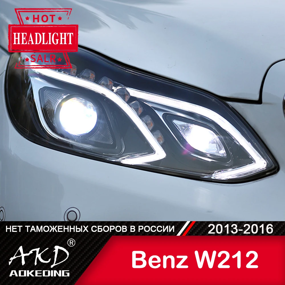 AKD-Head-Lamp-For-Benz-W212-E300-2009-2016-DRL-H7-LED-Bi-Xenon-Bulb ...