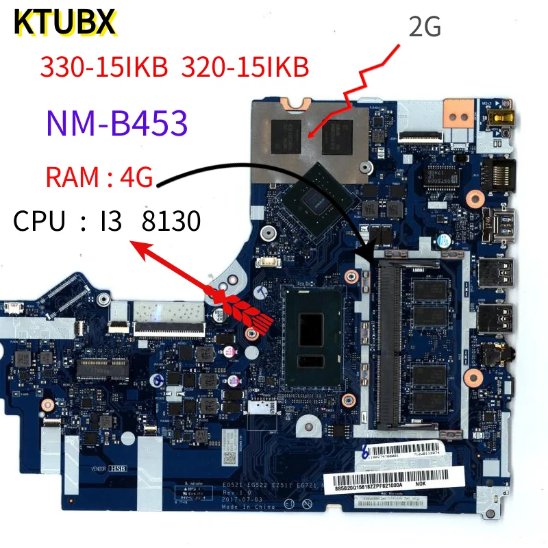 For-Lenovo-Ideapad-DG421-330-15IKB-330-17IKB-laptop-motherboard-DG521-DG721-mainboard-NM-B453 ...