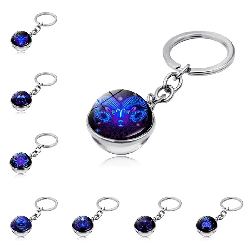 Keychain-Charms-Creative-Key-Ring-12-Constellation-Key-Chains-Time ...