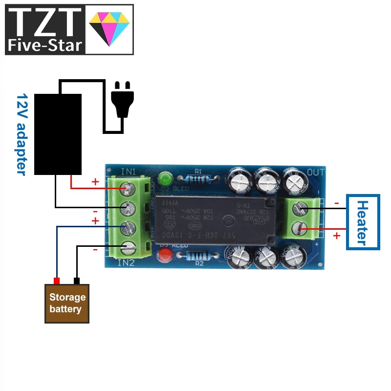 12v 150w 12a Backup Battery Switching Module High Power Board Automatic ...