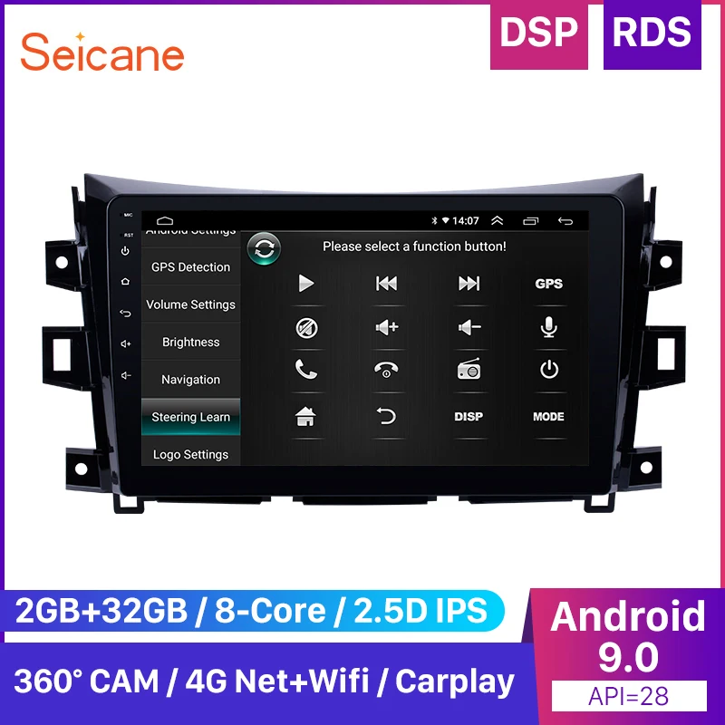 Seicane 2din Android 9.0 For 2011 2012-2016 Nissan Navara Frontier ...