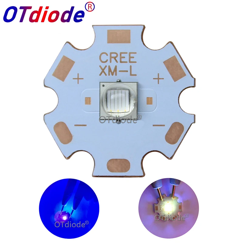 1PCS Epileds 5050 XML 10W UV สีม่วง 365NM 395NM LED Emitter หลอดไฟ 3.4 ...
