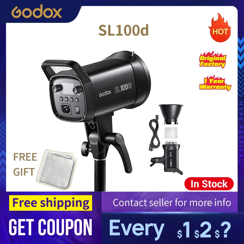Godox SL100D SL 100D SL100Bi 100W 5600K White Version LCD Panel LED ...