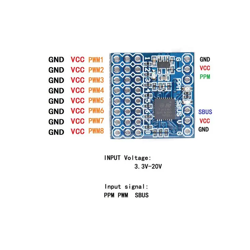 Spp-sbus Ppm Pwm Signal Convertor Adapter Switch 3.3-20v 8ch 4.1g ...