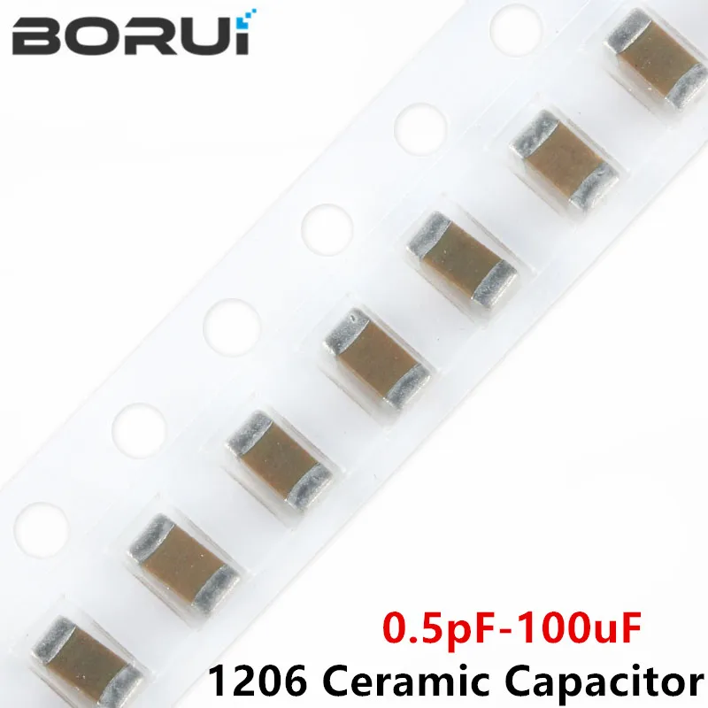 Condensador cerámico multicapa, Chip 100 SMD, 0.5pF-1206 uF 10pF 100pF ...