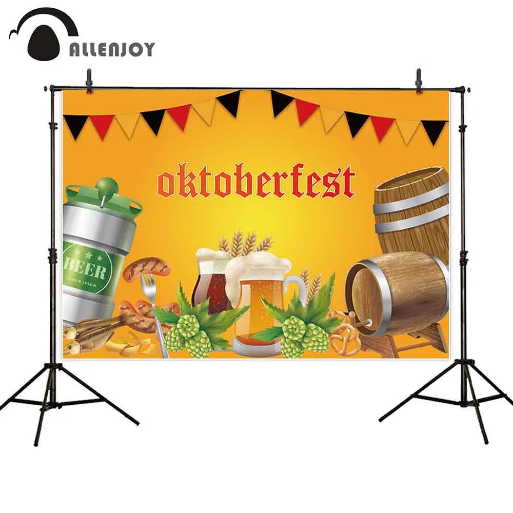 Allenjoy 맥주 소시지 오크 배럴 사진 배경, 독일 oktoberfest 파티 배경, photophone photozone ...
