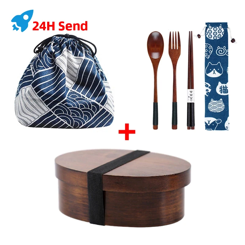 Japanese-Wooden-Lunch-Box-Picnic-Bento-Box-For-Kids-Dinnerware-Set ...