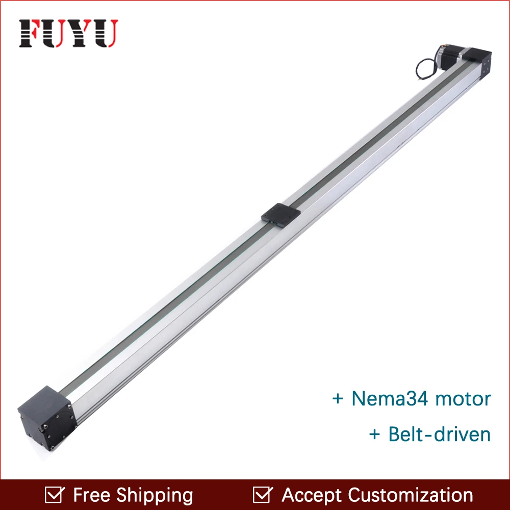 Free Shipping High Speed 1500mm Belt Drive Linear Guide Rail Nema 34 Stepper Motor For Cnc ...